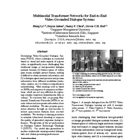 Multimodal Transformer Networks For End To End Video Grounded Dialogue