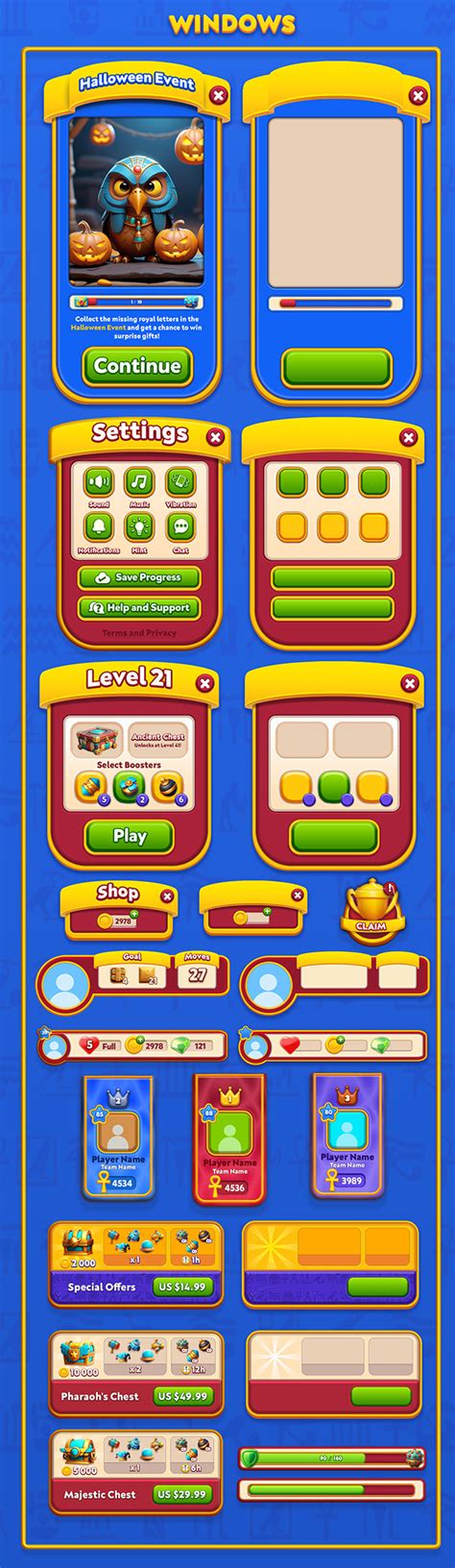 Match 3 Game Ui Art Project Ancient Match Behance