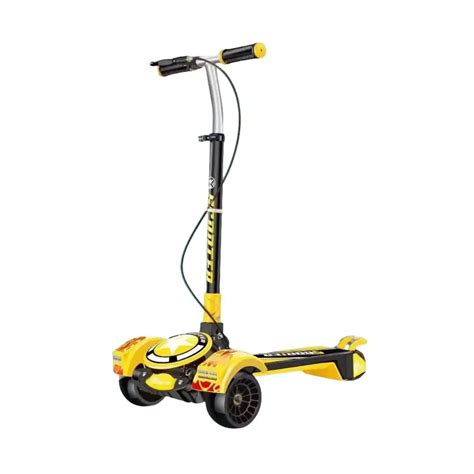 Fire Foldable Scooter With 2 Wheels Yellow Sk 106