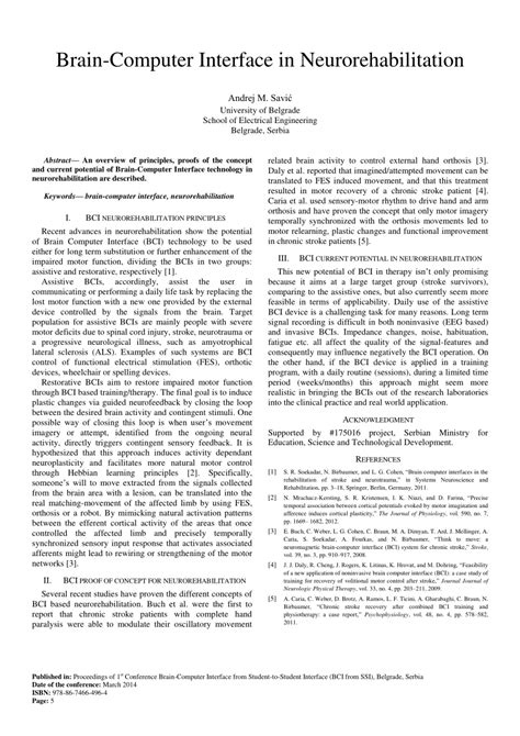 Pdf Brain Computer Interface In Neurorehabilitation