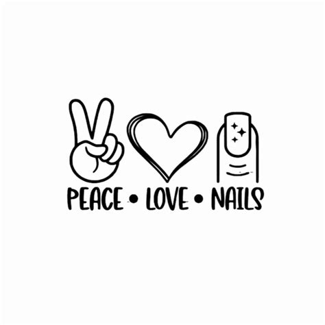 Peace Love Nails Car Stickers Vinyl Decals Tik Tok Sticker