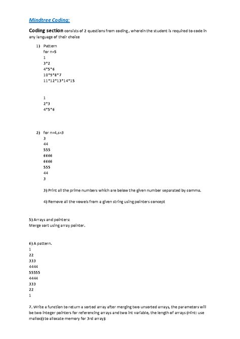 mindtree coding interview experience mindtree coding coding