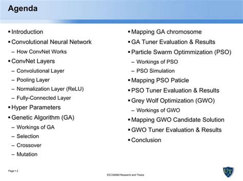 Bio Inspired Algorithms For Evolving The Architecture Of Convolutional Neural Networks Pptx