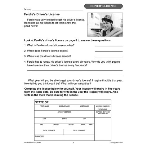 Filling Out Forms Workbook Autism Daily Living Skills Curriculum