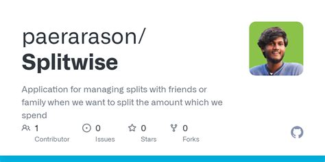 GitHub Paerarason Splitwise Application For Managing Splits With Friends Or Family When We