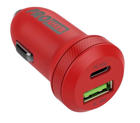Prouser Dual Kfz Usb Lader 20163 Usb C U Usb A Qcpd2b Rot
