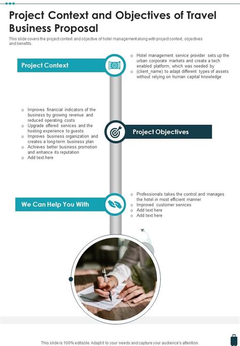 Project Context And Objectives Of Travel Business Proposal One Pager Sample