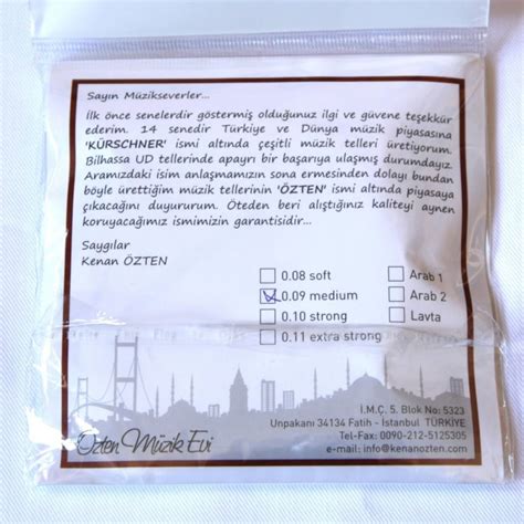Kenan Ozten Turkish Oud Strings Low Tension 0 08 Ethnic Musical