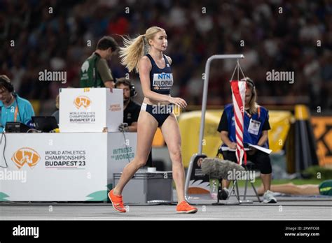 Elena Kulichenko Participating In The High Jump At The World Athletics Championships In Budapest