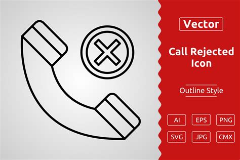 call rejected outline icon graphic by muhammad atiq · creative fabrica