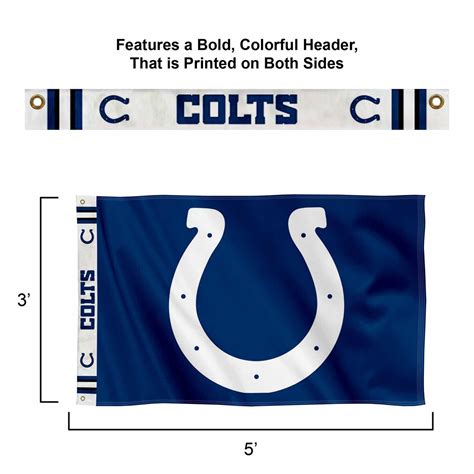 Indianapolis Colts Printed Header 3x5 Flag State Street Products