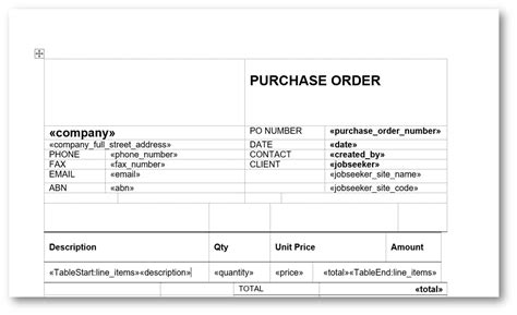 Purchase Order Template