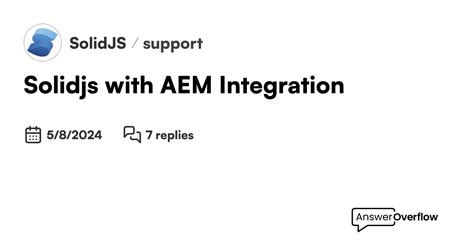 Solidjs With Aem Integration Solidjs