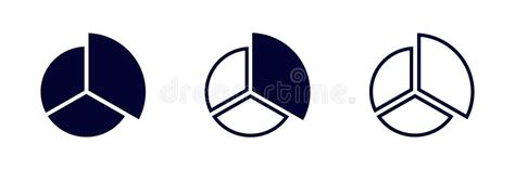 three circle diagrams with distinct segment patterns and negative space