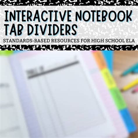 Interactive Notebook Tab Dividers Composition Notebook Tabs Editable Ela
