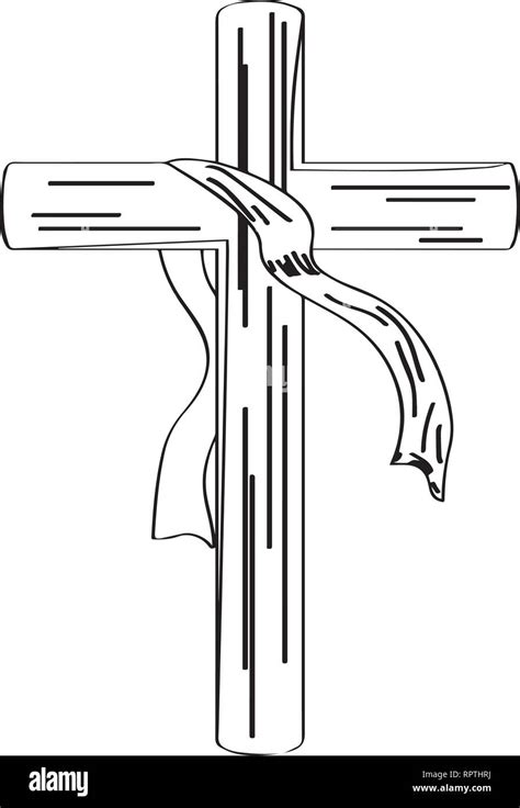 Outline Of A Cross With A Cloth Stock Vector Image And Art Alamy Outline Of A Cross With A Cloth Stock Vector Image And Art Alamy