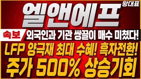 엘앤에프 주가전망 🔥긴급소식🔥 외국인과 기관 쌍끌이 매수 난리났다 Lfp양극재 최대 수혜 종목으로 흑자전환 기회 왔습니다 강력하게 반등할 시그널 엘앤에프