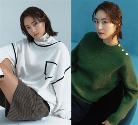 패션엔 이연희 여리여리 가을 실루엣 은은한 럭셔리 캐시미어의 올드머니룩