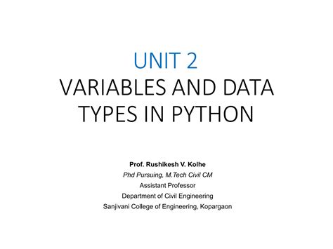 Variables And Data Types In Python Need To Study Pptx