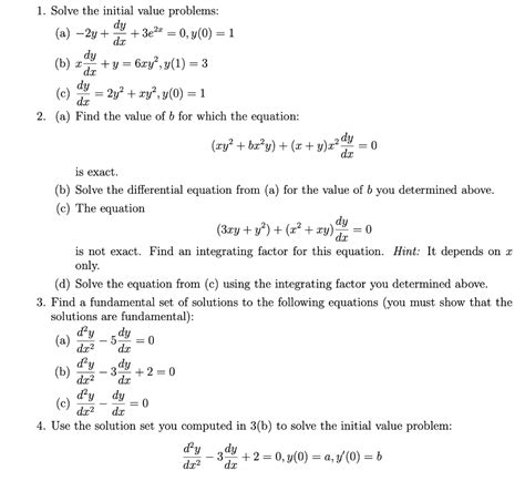 Solved Solve The Initial Value Problems A Chegg Com