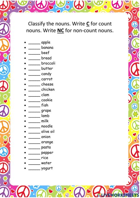 Classify The Nouns Interactive Worksheet