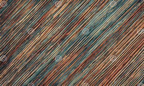 Close Up View Textured Surface With Diagonal Lines In Shades Blue Orange And Brown Creating