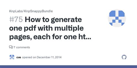 How To Generate One Pdf With Multiple Pages Each For One Html Output Issue KnpLabs