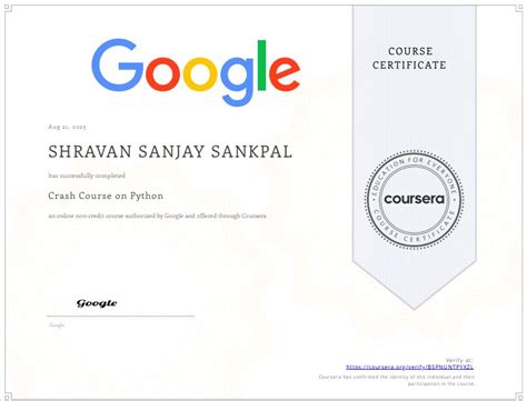 Pythonprogramming Certification Coursera Learningjourney Shravan