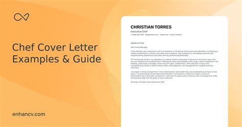 Chef Cover Letter Examples For 2026 Enhancv