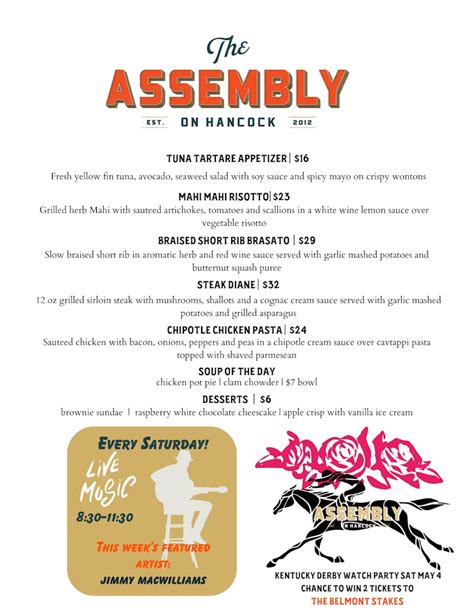 Menus Assembly In Quincy Ma