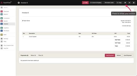E Mailing Invoices Knowledge Base Iris Kashflow