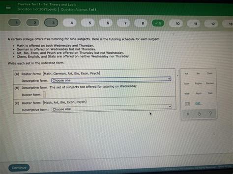 Solved Practice Test 1 Set Theory And Logic Question 3 Of