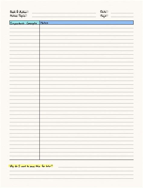 Avid Cornell Notes Template