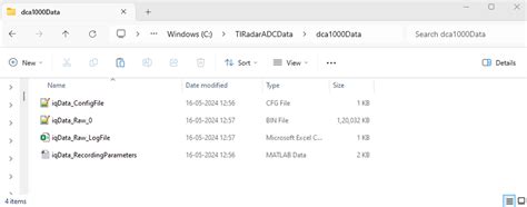 Record Raw ADC Data For Offline Processing From TI MmWave Radar Board Using DCA EVM Capture