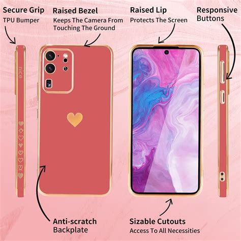 Shorogyt Funda De Corazón 3 En 1 Para Samsung Galaxy S20 Ultra 5g4g