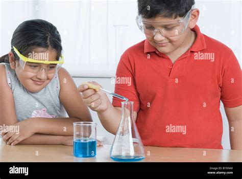 Babe And A Girl Doing Scientific Experiment In A Laboratory Stock Photo Alamy