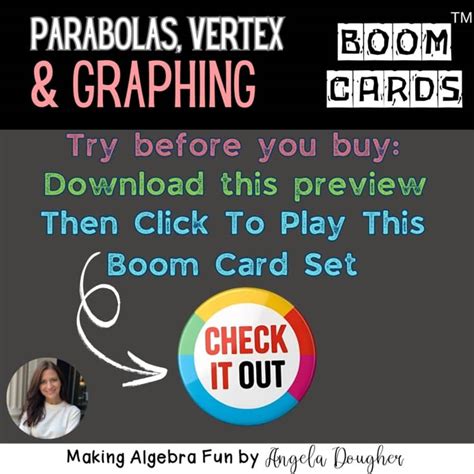 Set 2 Quadratic Equations Vertex Form And Graphing By Making Algebra Fun