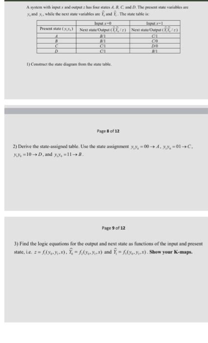 Solved A System With Input X And Output Has Four States A Chegg Com