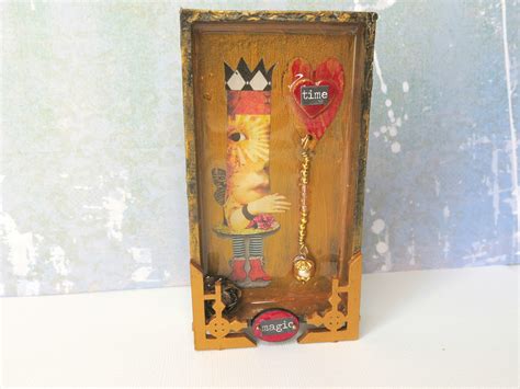 3 D Assemblage Art Mixed Media Shelf Art Outsider Art Collage 3d One Of A Kind Assemblage Art