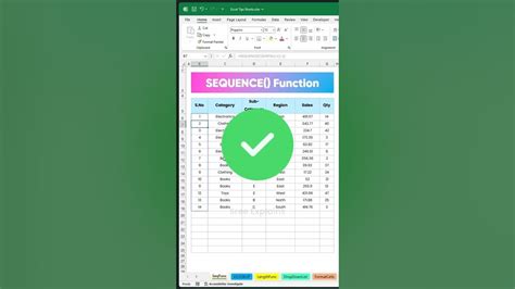 ⏳sequence Function In Excel Exceltips Excelformula Youtube