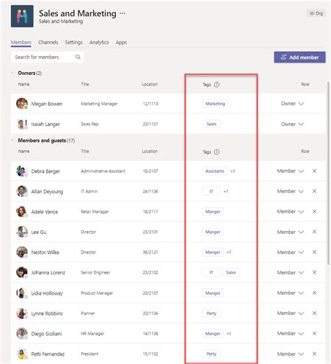 Use Tags To Communicate In Teams