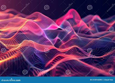 Abstract Graphic Representation Of Sound Waves In A Captivating Visual Display Stock