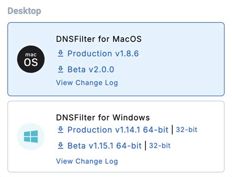 Roaming Client Release Channels DNSFilter
