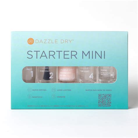 Dazzle Dry Complete Starter Mini Kit Step 1 Nail Prep Step 2 Base Coat Step