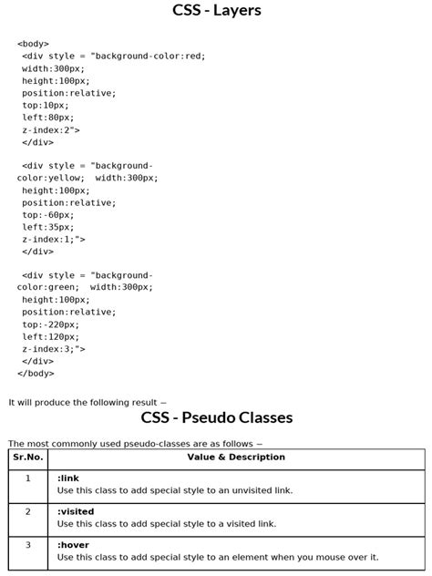 Css 4 Layers Pseudo Classes Pseudo Elements Rules Filters Edit