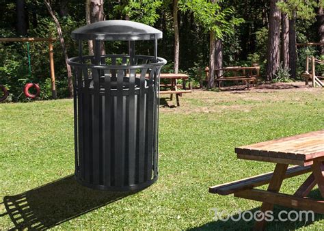 Outdoor Metal Trash Can With Lid Todoos