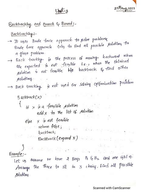 Daa Unit 3 Class Notes Pdf