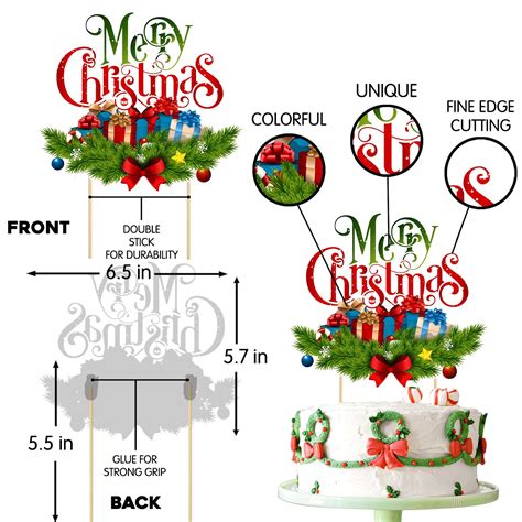 Merry Christmas Cake Topper Merry Christmas Theme Cake Topper Zyozi