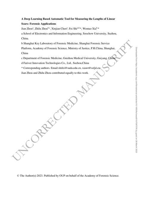 Pdf A Deep Learning Based Automatic Tool For Measuring The Lengths Of Linear Scars Forensic