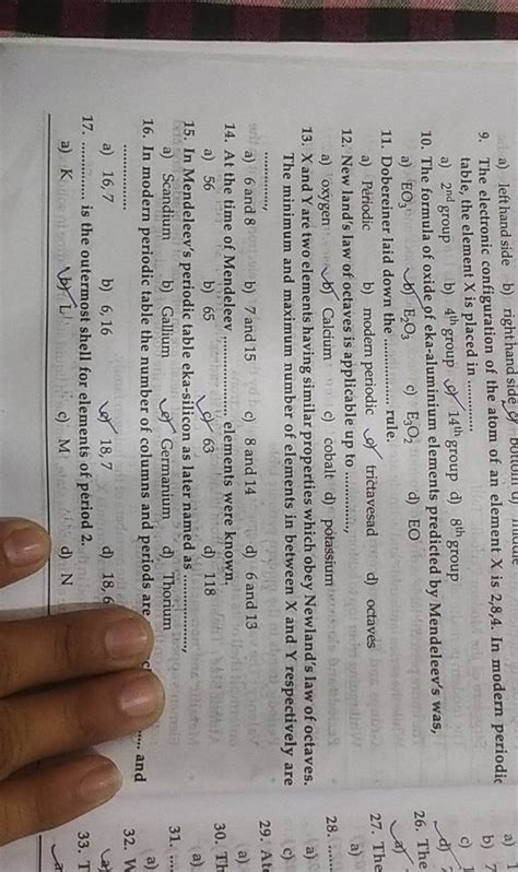 The Electronic Configuration Of The Atom Of An Element X Is 2 8 4 In Mod